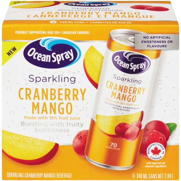 Ocean Spray Cranberry Mango Sparkling Juice 6pk | Fruitfull Offices
